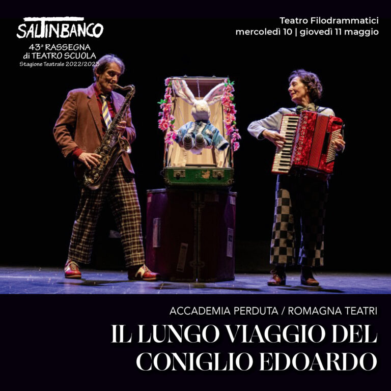 “IL LUNGO VIAGGIO DEL CONIGLIO EDOARDO” – 10 e 11 maggio per le scuole – Teatro Gioco Vita